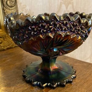 Fenton | Dining | Vintage Fenton Black Amethyst Carnival Glass Compote ...